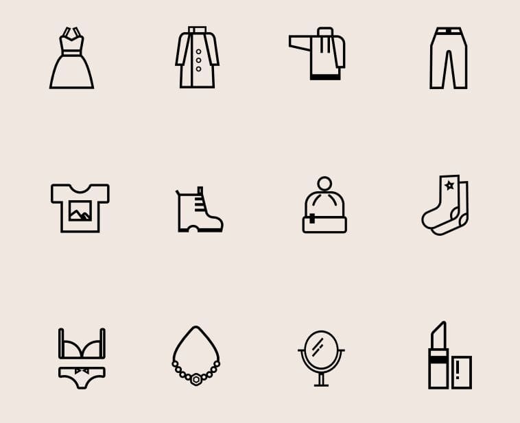 Download Free 12 Beauty And Сlothing Vector Icons - Free Vector Icons